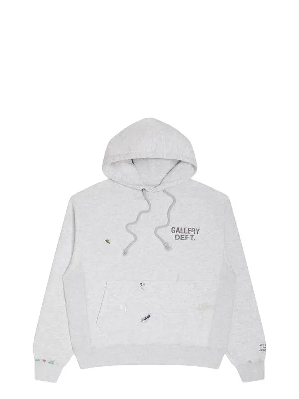 GALLERY DEPT. Long-sleeved Hooded Sweatshirt With Kangaroo Pocket - White