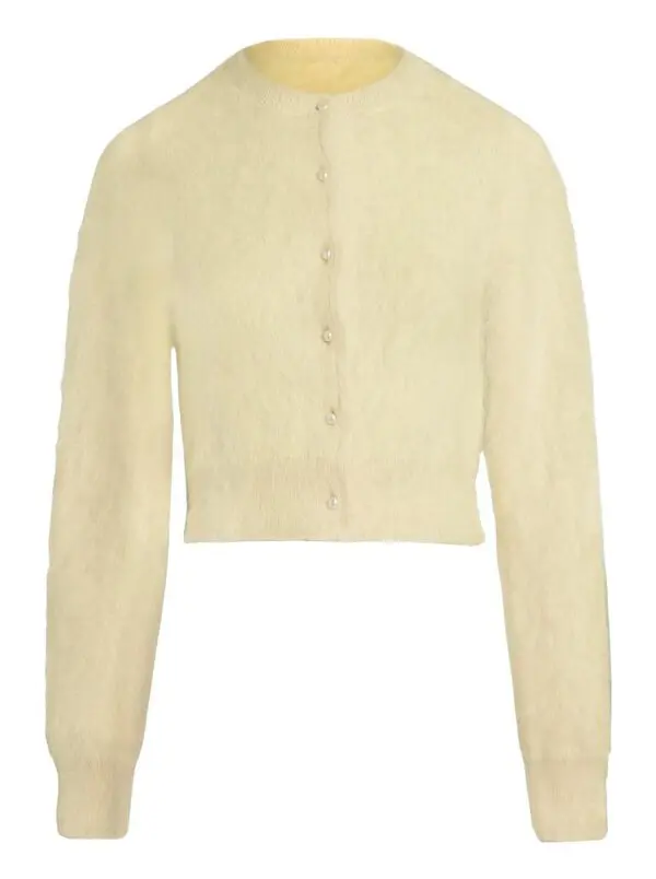 MAISON MARGIELA Cropped Knitted Cardigan - Nude