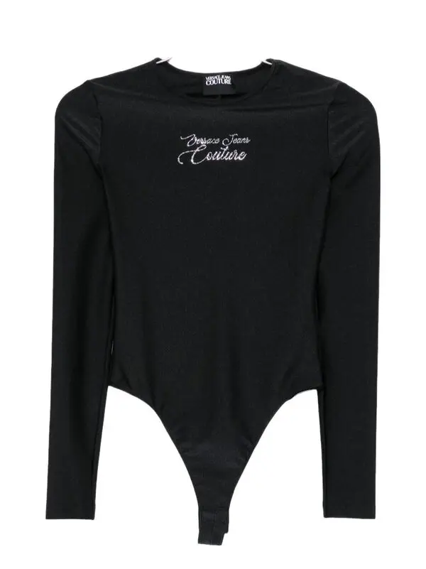 Versace Rhinestone Embellished Bodysuit - Black