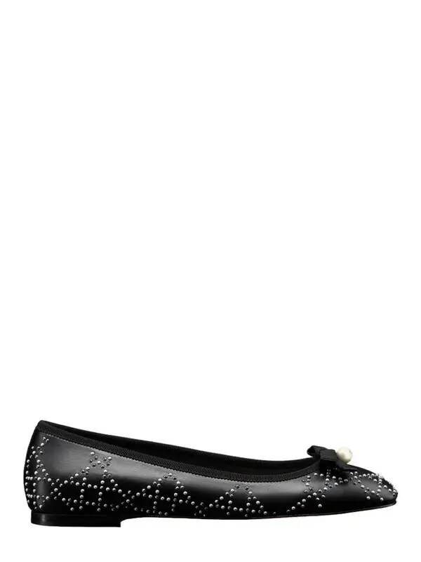 Dior Ballerina Flat With Pearl Cd Detail - Black