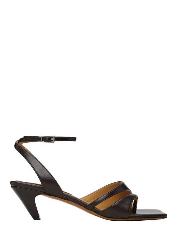 Stella McCartney Faux-leather Kitten Heel Sandals - Chocolate Brown