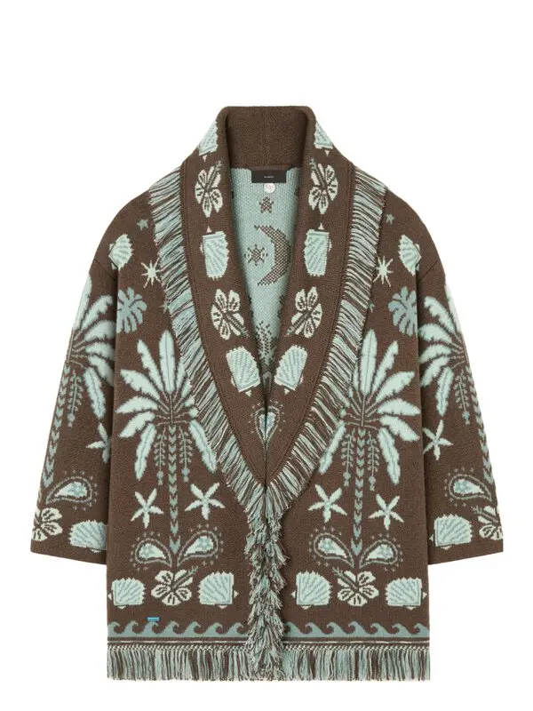 Alanui Echoes Of The Island Belted Cardigan - Sandal Wood-wave