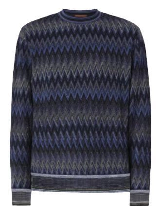Missoni Zigzag Knitted Jumper - Blue Grey