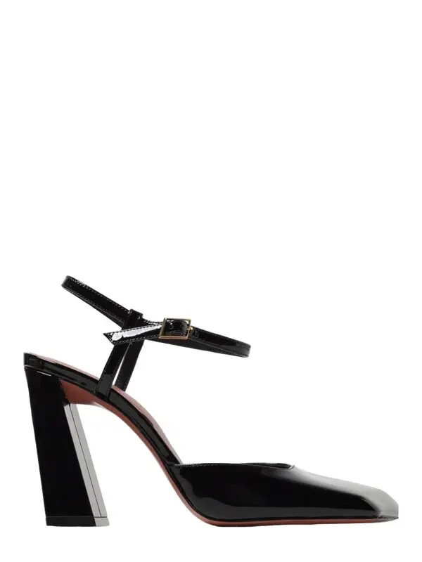 Amina Muaddi Open-heeled High Heels With Buckle Ankle Strap - Black