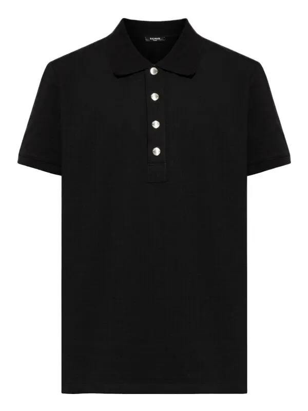 Balmain Short-sleeve Polo Shirt - Black