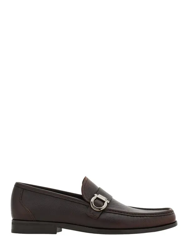 FERRAGAMO Gancini Detail Loafers - Black
