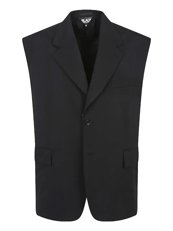 Comme Des Garçons Lapel Sleeveless Casual Jacket - Black