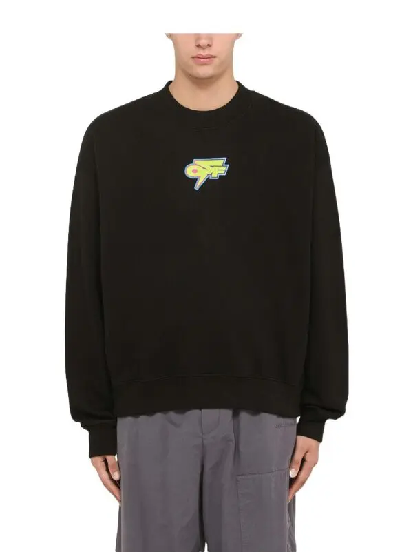 Off-White Arrows Print Crew Neck Sweatshirt - Black