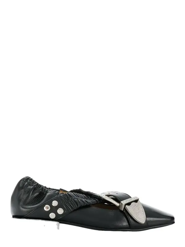 Toga Buckle-fastening Ballerina Flats - Black