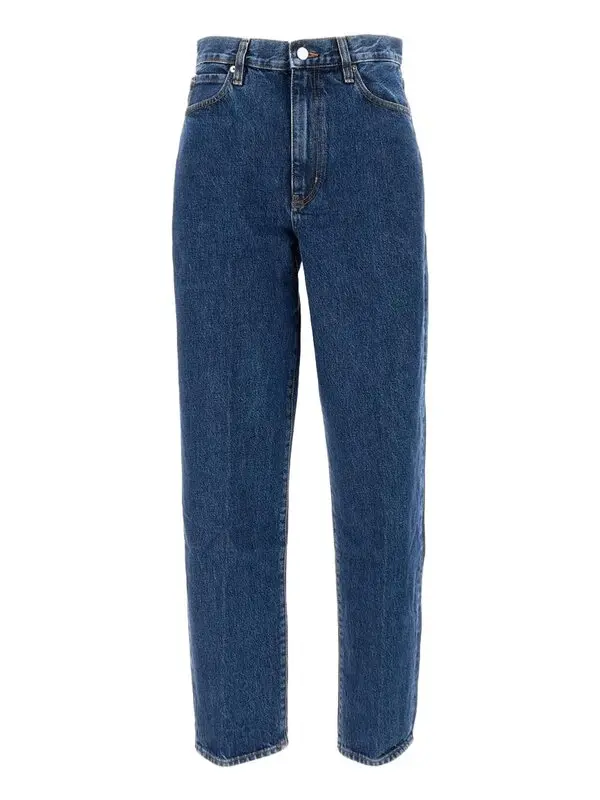 FRAME Button Detailed Straight Leg Jeans - Blue