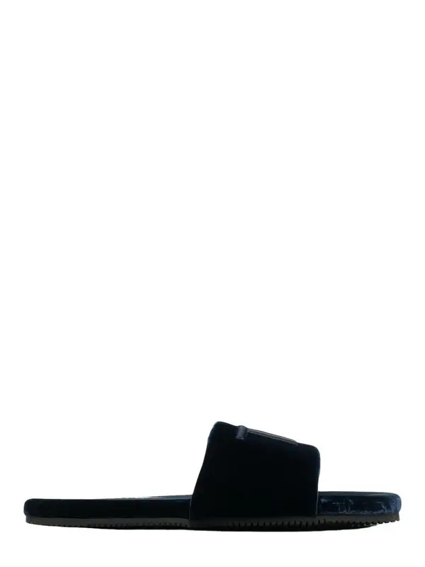 TOM FORD Embroidered Logo Detail Slides - Black