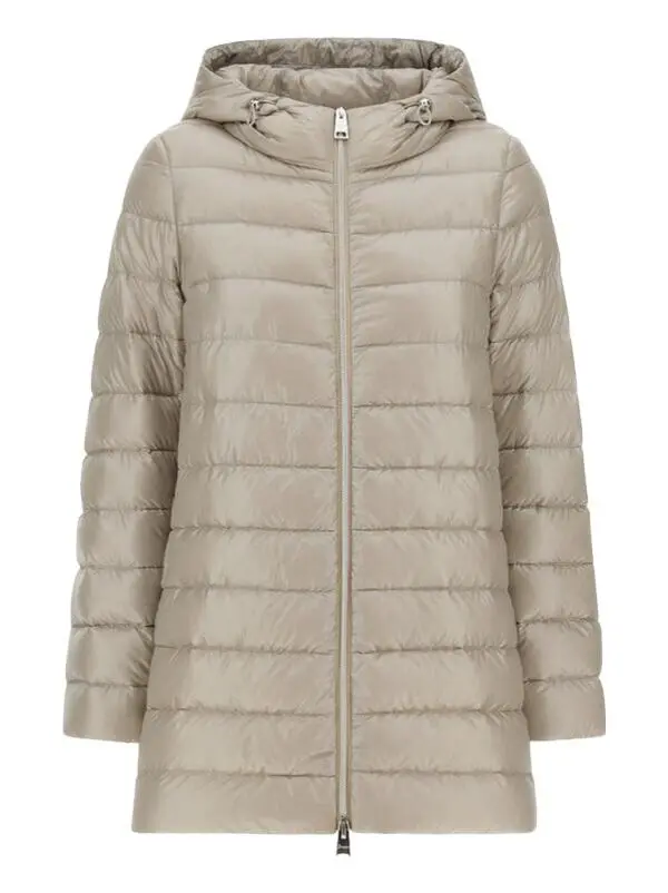 Herno Drawstring Hooded Puffer Parka - Nude