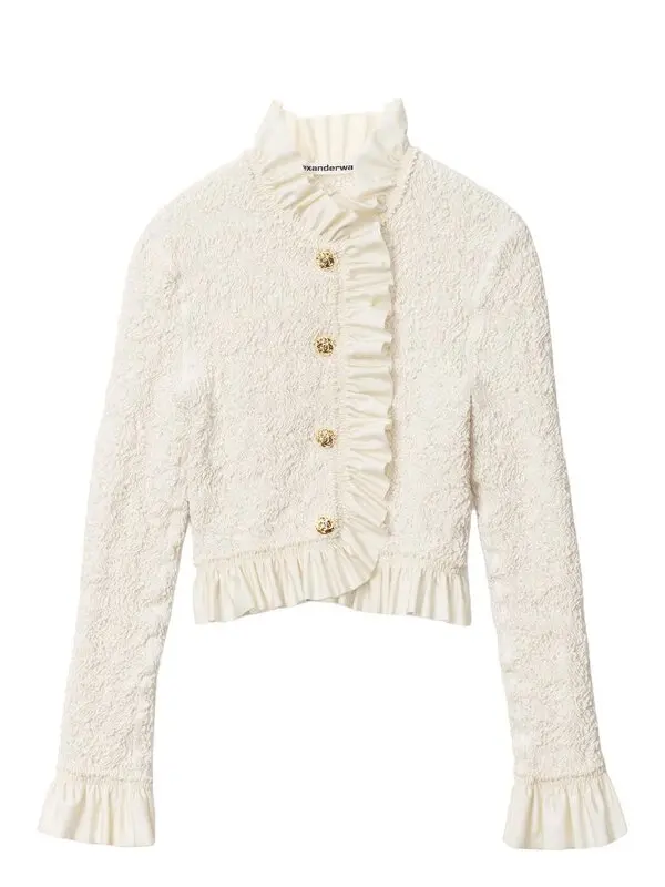 Alexander Wang Ruffle-trim Smocked Jacket - White
