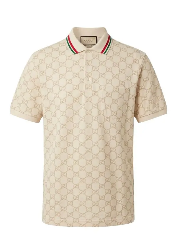 Gucci Gg Cotton Piquet Polo Shirt - Ivory