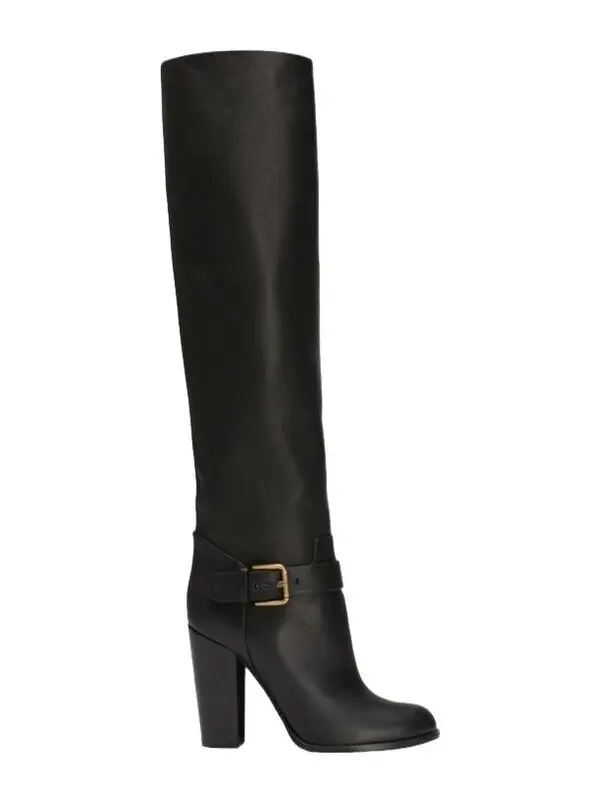 Dolce & Gabbana Buckle Detailed Heeled Boots - Black