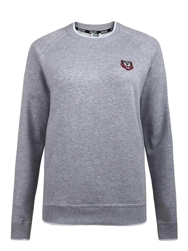 Kenzo Embroidered Tiger Head Pullover - Gray