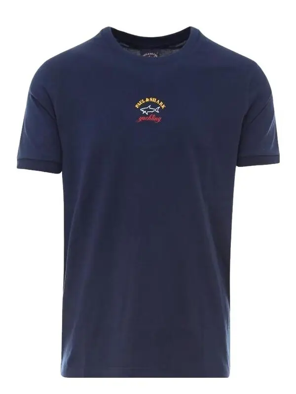 PAUL  SHARK Paul Shark Logo Printed Crewneck T-shirt - Blue