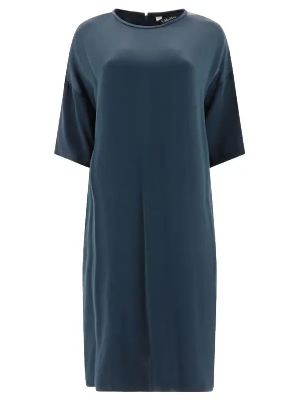 Max Mara Short-sleeved Round-neck Dress - Blue
