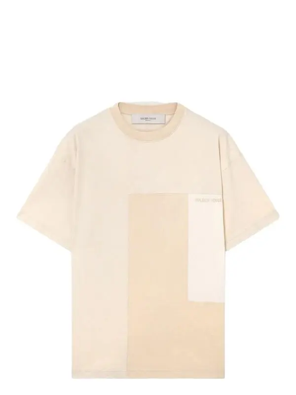GOLDEN GOOSE Logo Embroidered Crewneck T-shirt - Nude