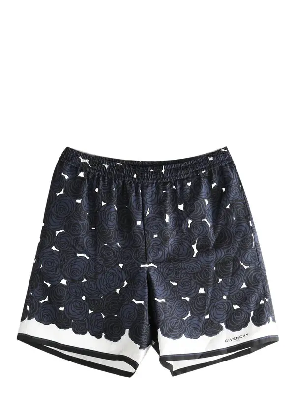 Givenchy Rose Printed Shorts - Dark Navy