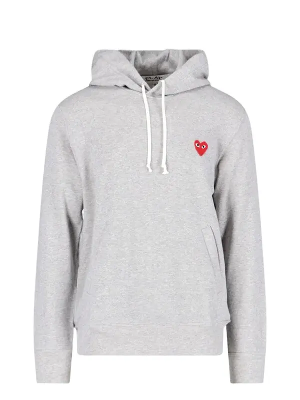 Comme Des Garçons Heart Patch Hoodie - White