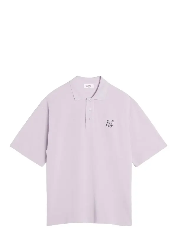 Maison Kitsuné Bold Fox Head-appliqué Polo Shirt - Lavender