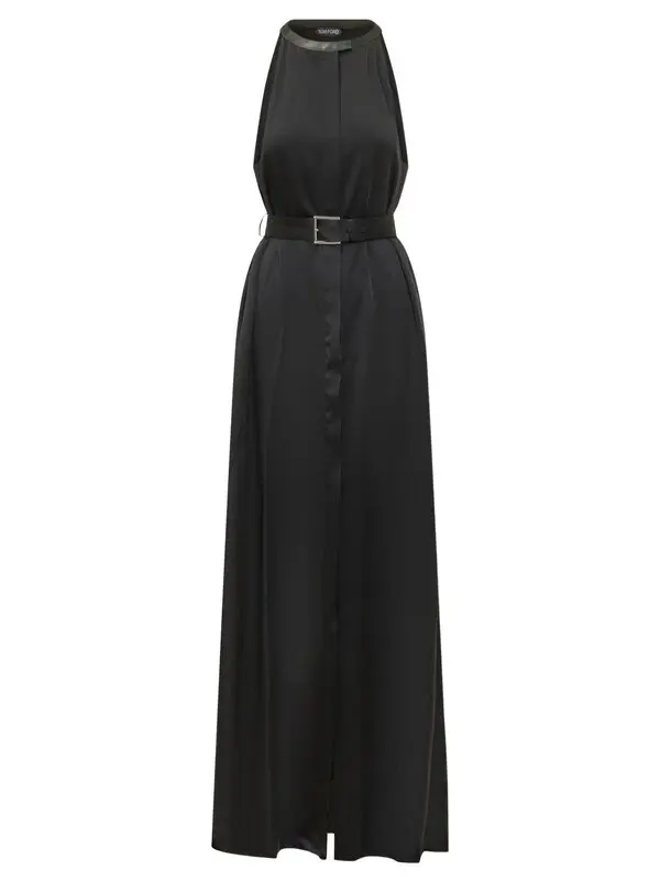 TOM FORD Sleeveless Satin Maxi Dress - Black
