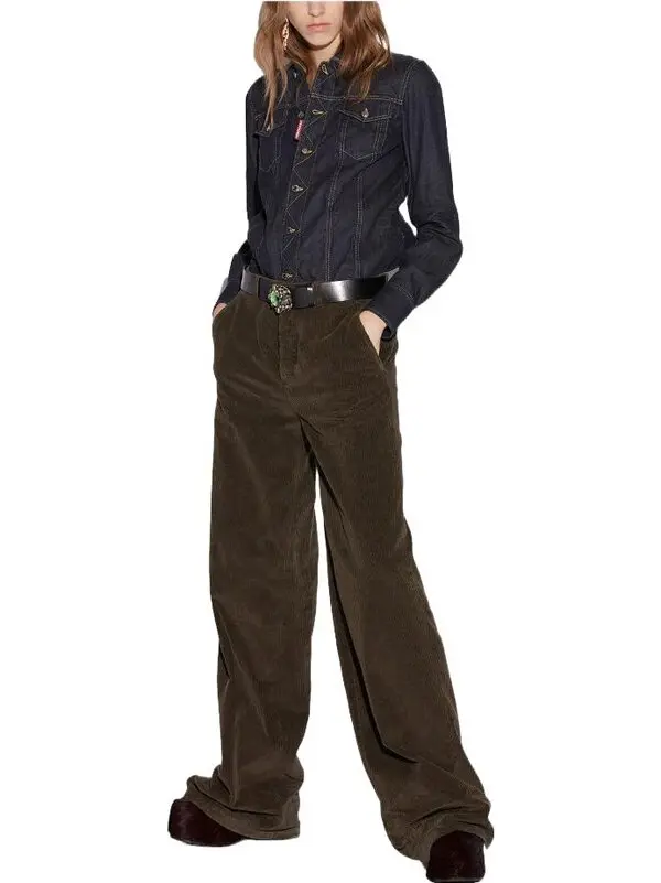 Dsquared2 Baggy Cut Corduroy Trousers - Black