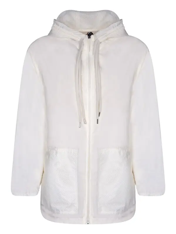Moncler Hooded Zip-up Jacket - White