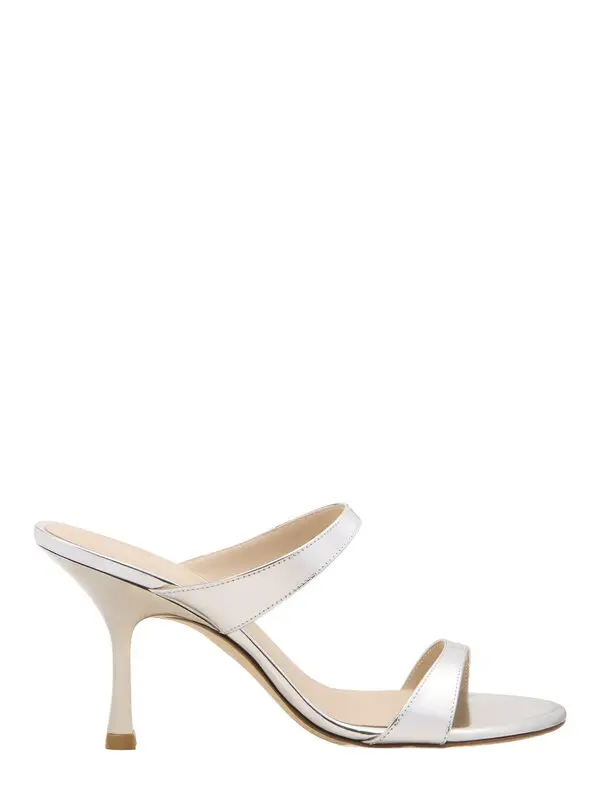 STUART WEITZMAN Nudist Slide 85 Metallic Sandals - Nude