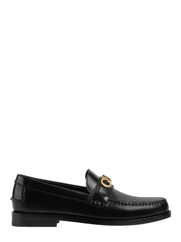 Gucci Logo Plaque Slip-on Loafers - Black