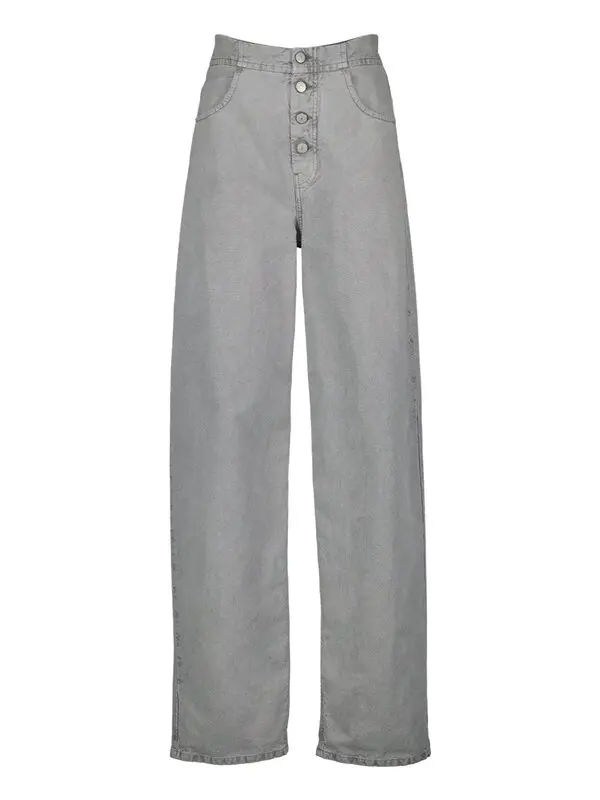MAISON MARGIELA Logo Patch Straight Leg Jeans - Grey
