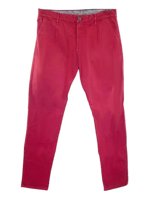 Emporio Armani Logo Decal Tapered Fit Chinos - Red
