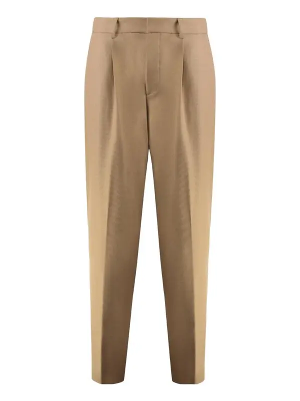 Hugo Boss Pleated Front Tailored Trousers - Brown