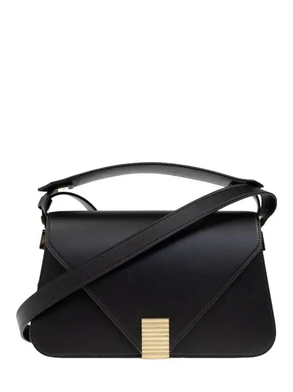 LANVIN Flap Shoulder Bag With Gold Tone Clasp - Black