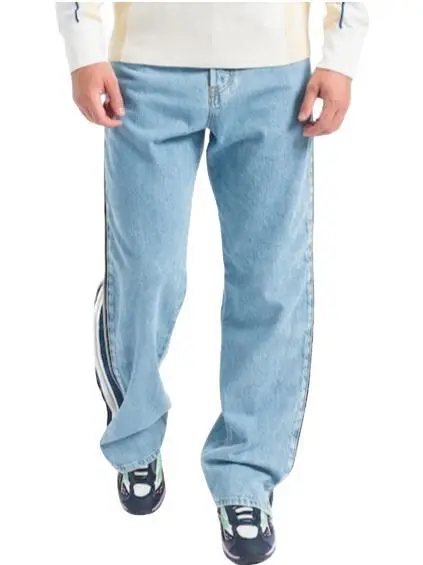 DIESEL® Relaxed Straight-leg Jeans With Side Zipper Detail - Blue