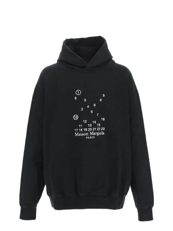 MAISON MARGIELA Logo Hooded Sweatshirt - Black
