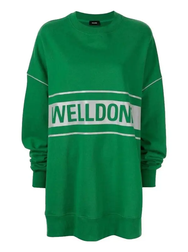 We11Done Printed Logo Crewneck Sweater - Green