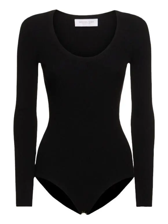 Michael Kors Long Sleeve Round Neck Jumpsuit - Black