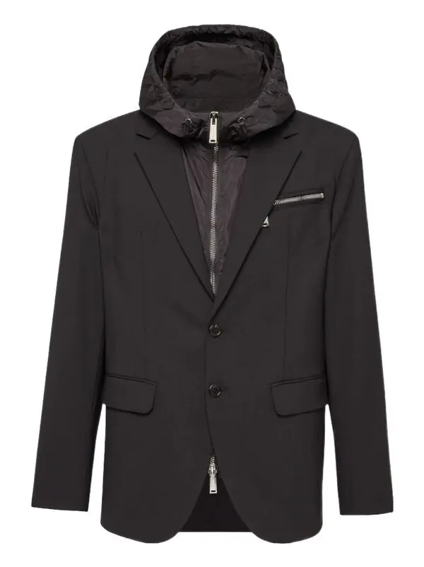 Dsquared2 Double Layered Hooded Jacket - Black