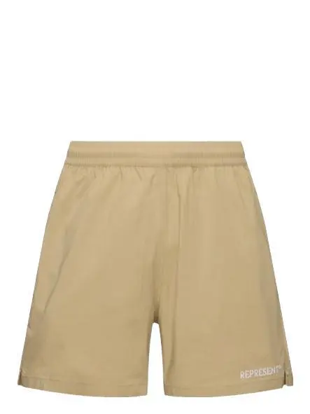 REPRESENT Logo Embroidered Relaxed Fit Shorts - Nude