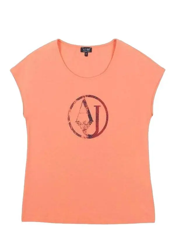 Emporio Armani Round Neck Logo T-shirt - Pink