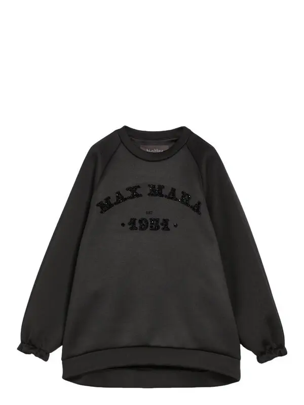 Max Mara Embroidered Logo Raglan Sleeve Sweater - Black