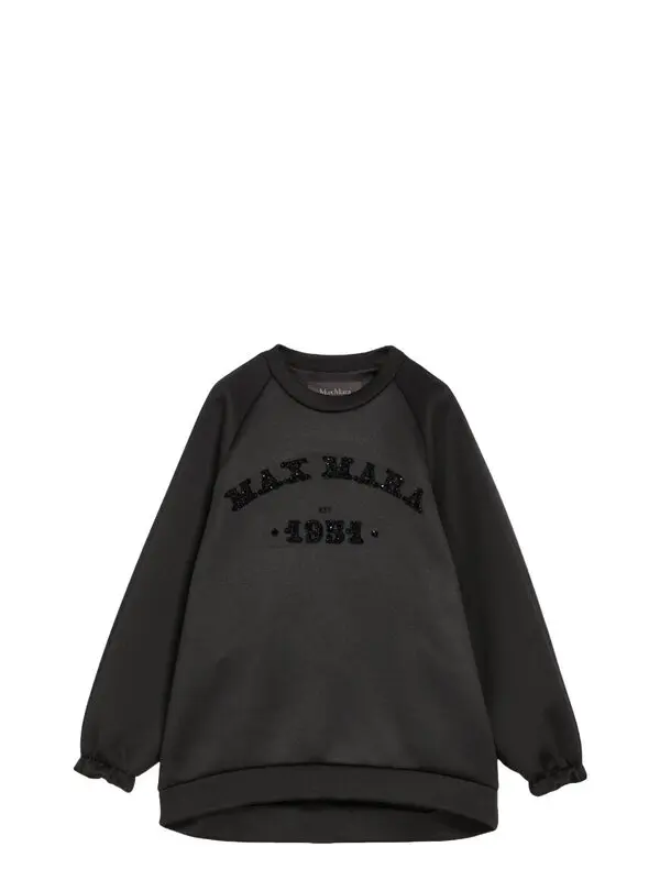 Max Mara Embroidered Logo Raglan Sleeve Sweater - Black