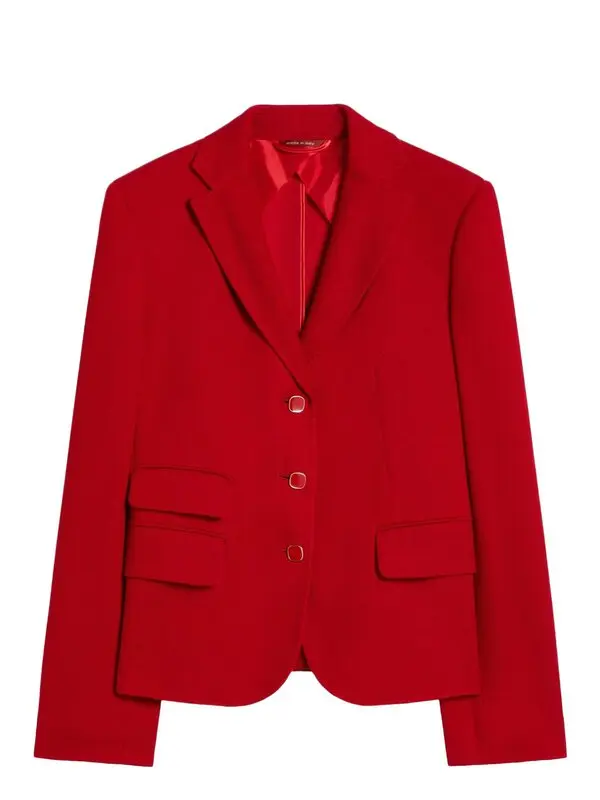 Max Mara Single-breasted Blazer With Enamel Buttons - Red