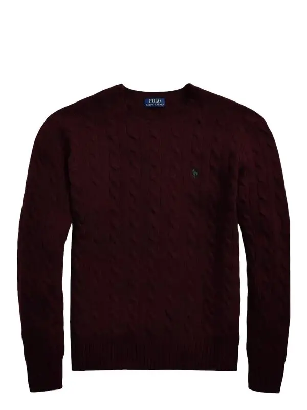 Polo Ralph Lauren Pony Embroidered Cable-knit Jumper - Brown