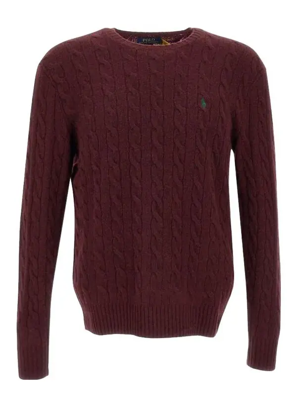 Polo Ralph Lauren Pony Embroidered Cable-knit Jumper - Brown