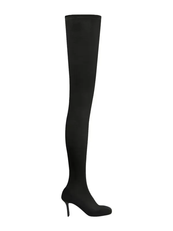 COURREGES Courrèges Over-the-knee Mesh Boots - Black