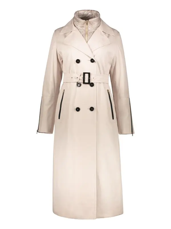 Herno Double-breasted High-neck Trench Coat - Nude