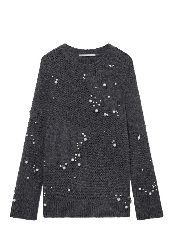 Stella McCartney Embellished Crewneck Long-sleeved Jumper - Black